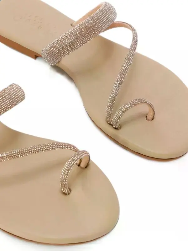 MC2 SAINT BARTH Cora Crystal-embellished Sandals - Neutrals