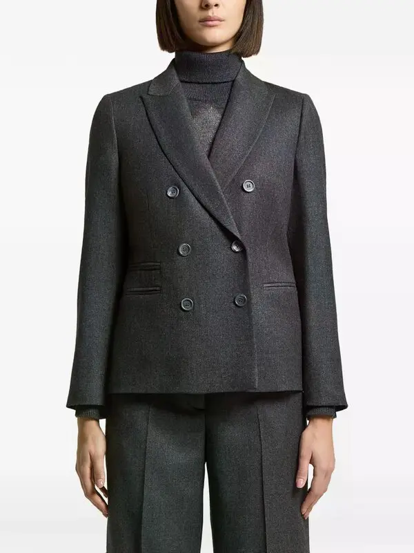 Peserico Double-breasted Peaked-lapels Jacket - Grey