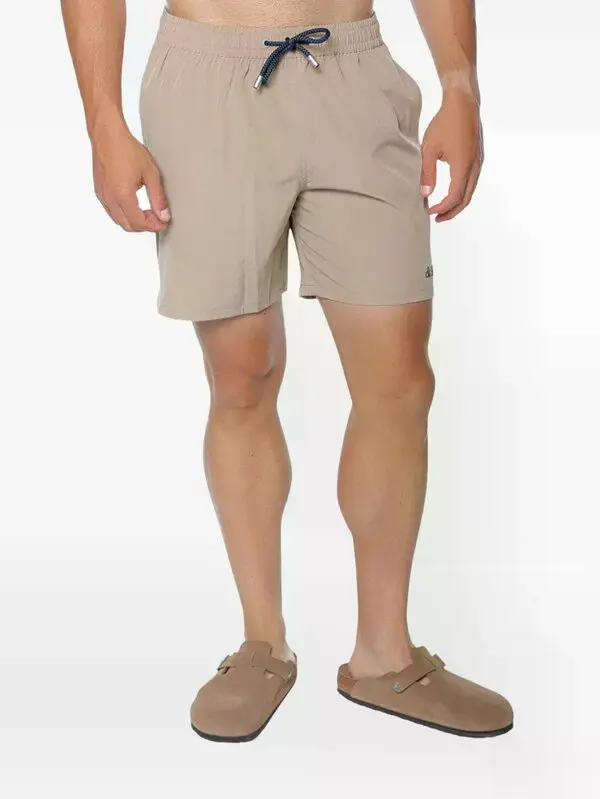 MC2 SAINT BARTH Comfort Logo-embroidered Drawstring Swim Shorts - Neutrals