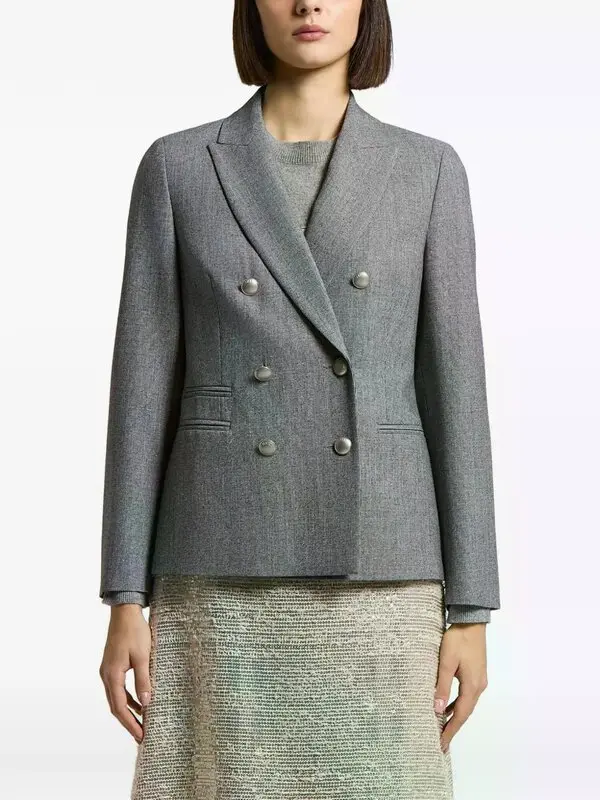 Peserico Double-breasted Blazer - Grey