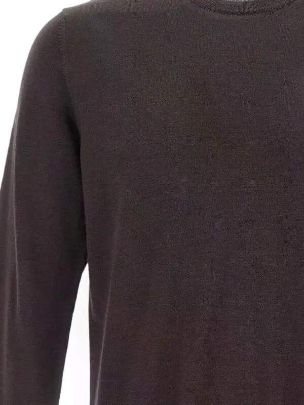 KANGRA Crew-neck Long-sleeve Sweater - Brown