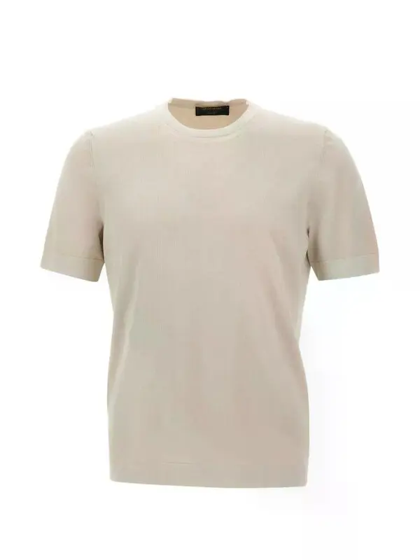 GRAN SASSO Crew-neck Short-sleeve Sweater - Neutrals