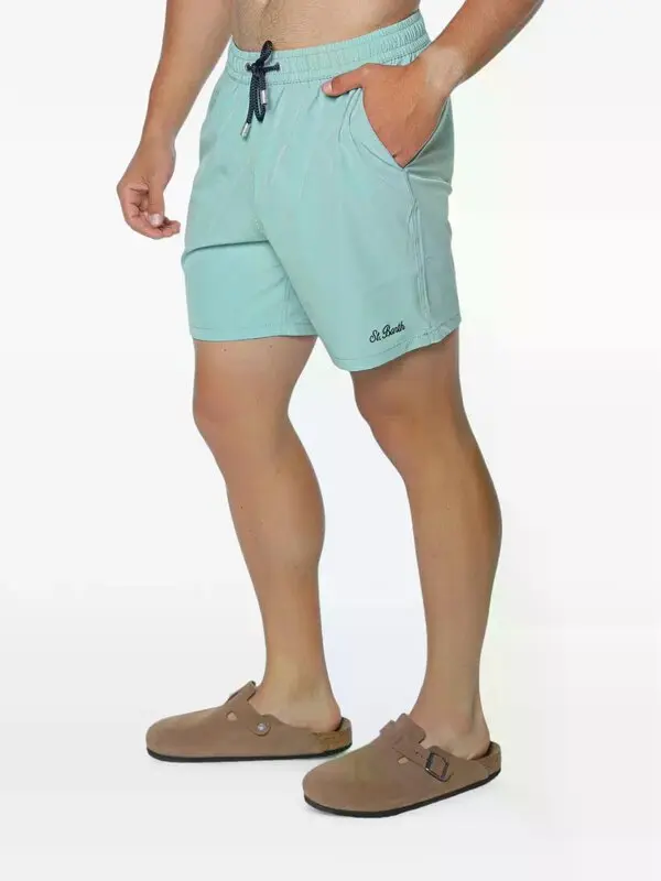 MC2 SAINT BARTH Comfort Logo-embroidered Drawstring Swim Shorts - Blue