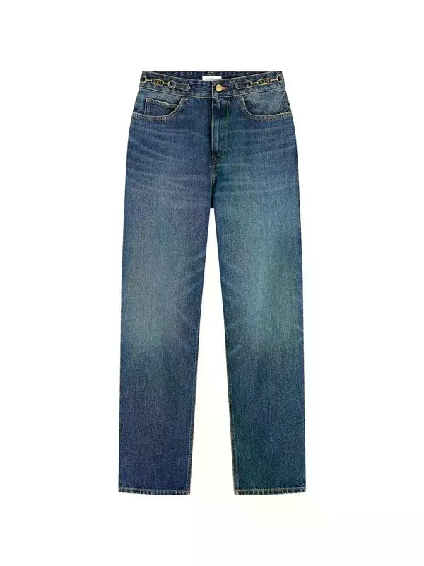Tommy Hilfiger Chain-detail Whiskered Jeans - Blue