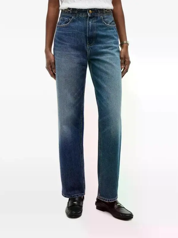 Tommy Hilfiger Chain-detail Whiskered Jeans