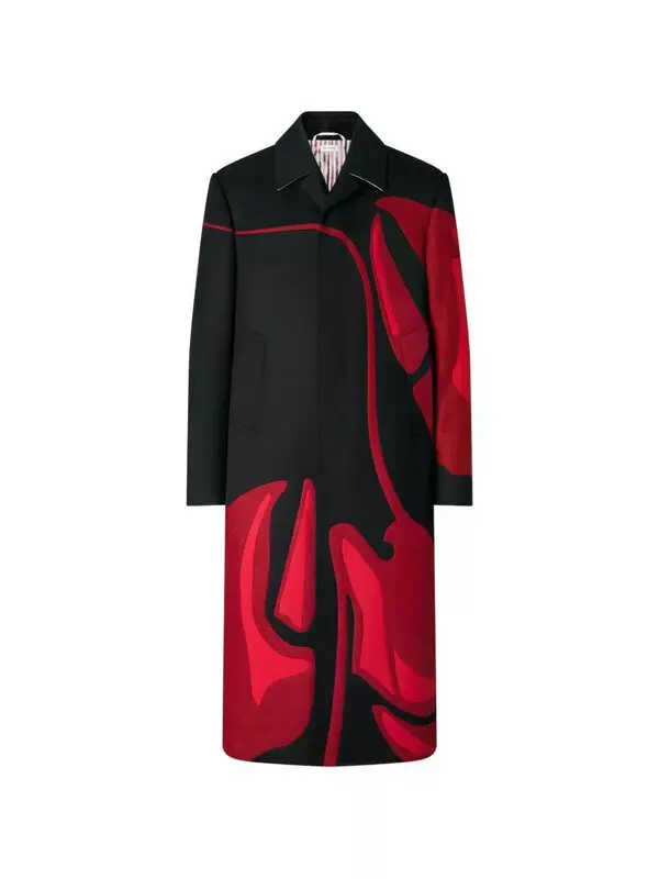 Thom Browne Cavalry-twill Lobster Overcoat - Black