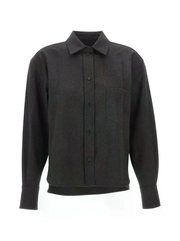Victoria Beckham Vb-embroidered Cropped Shirt - Grey
