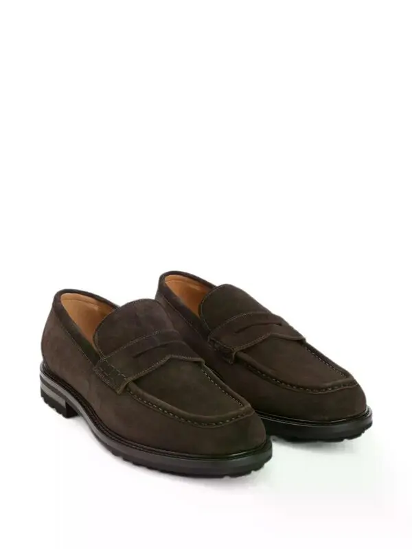 Kiton Suede Penny Loafers