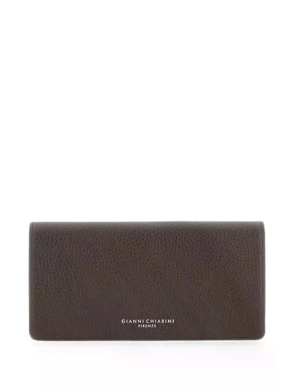 GIANNI CHIARINI Grain Pebbled Leather Wallet - Brown