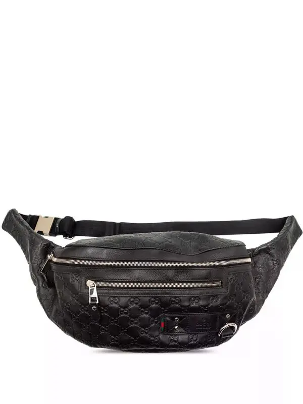 Gucci 2000-2015 Guccissima Web Belt Bag - Black