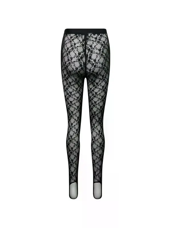 PUSHBUTTON Star-patch Floral-lace Tights