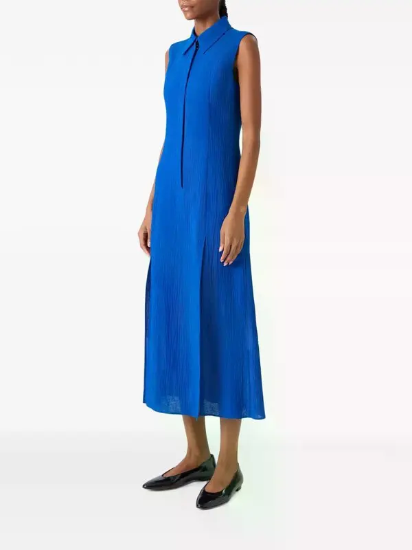 Akris Crinkled Sleeveless Midi Dress