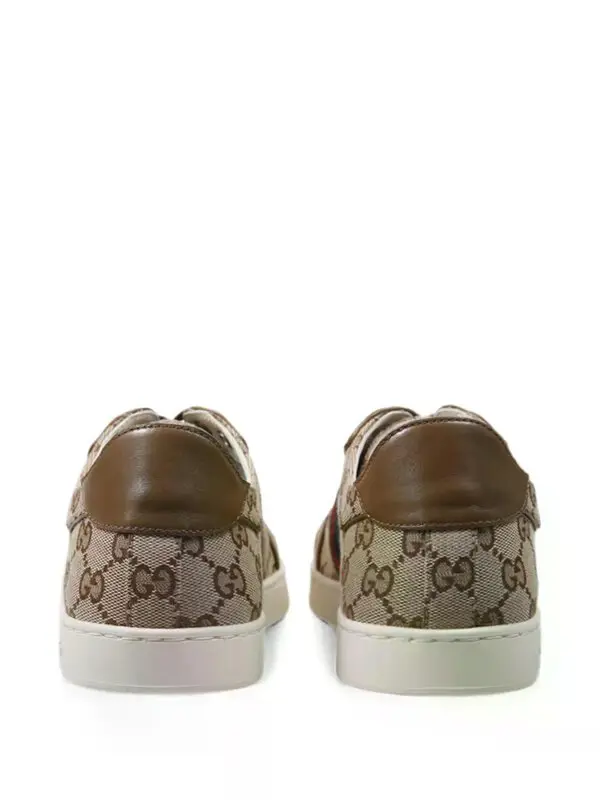 Gucci Stretch Gg Supreme Web-stripe Sneakers - Neutrals
