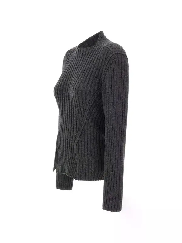 Victoria Beckham Ribbed-knit Wool-cashmere Sweater - Grey