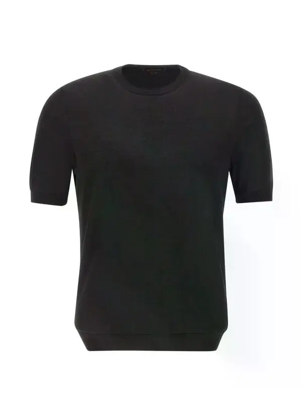 GRAN SASSO Crew-neck Short-sleeve T-shirt - Black