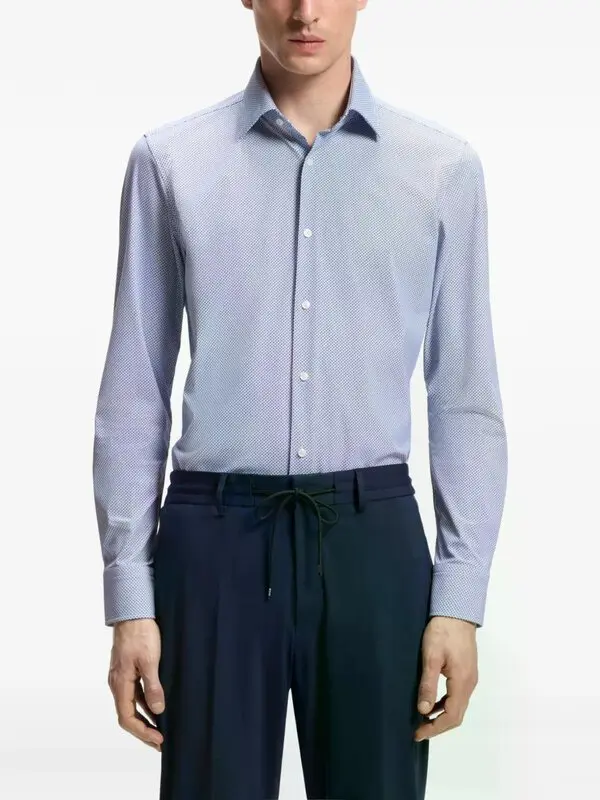 BOSS Geometric-print Slim-fit Shirt