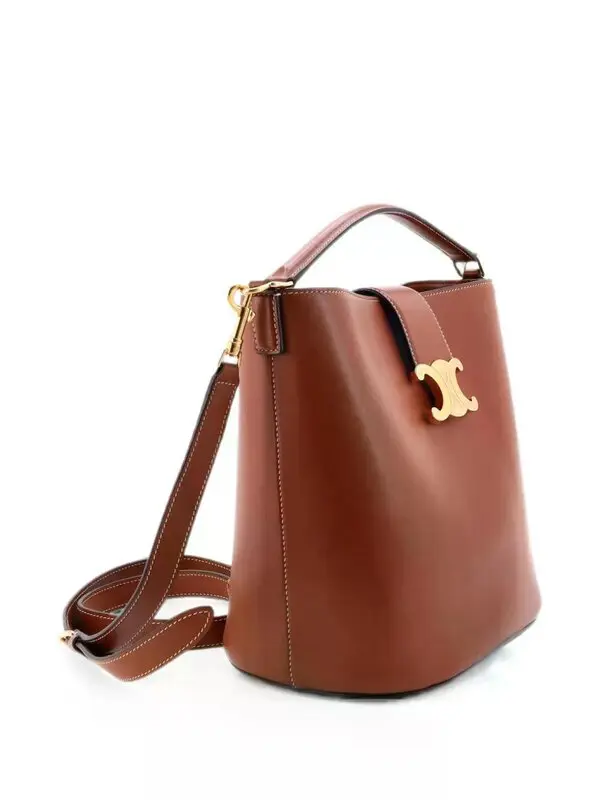 Celine Louise Bag Leather Medium Bucket Bag - Brown