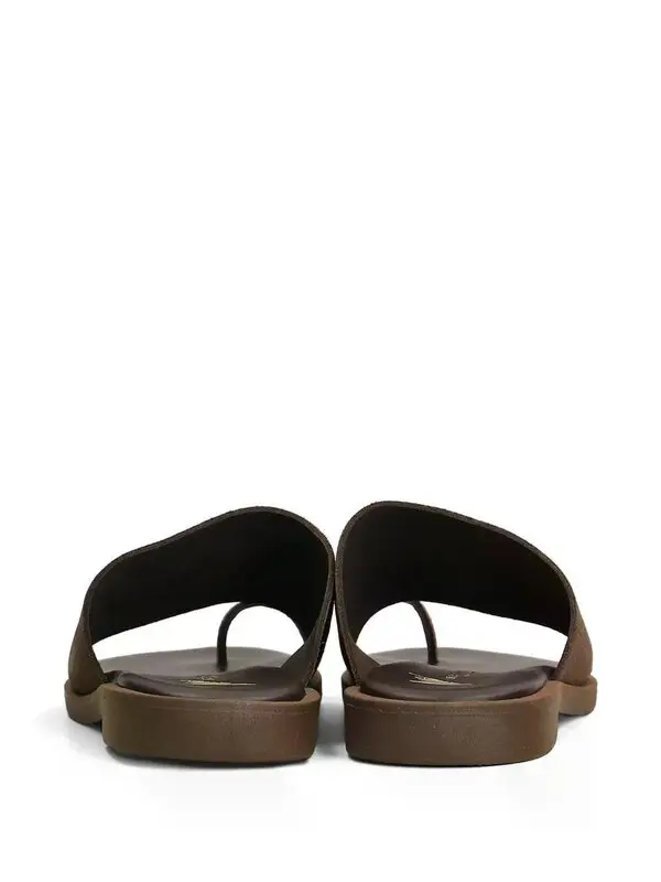 NICOLAS LAINAS Embellished Suede Sandals - Brown