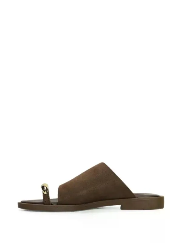 NICOLAS LAINAS Embellished Suede Sandals - Brown