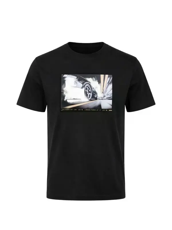 BOSS Graphic-print Crew-neck T-shirt - Black