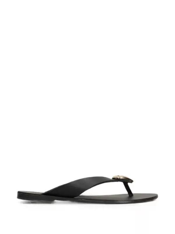 NICOLAS LAINAS Embellished Leather Sandals - Black