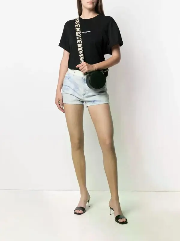 Stella McCartney Marble Tie-dye Denim Shorts