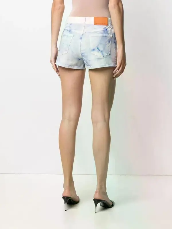 Stella McCartney Marble Tie-dye Denim Shorts