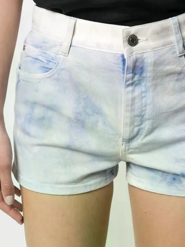 Stella McCartney Marble Tie-dye Denim Shorts