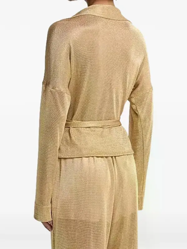 Alberta Ferretti Wrap-style Metallic-effect Shirt