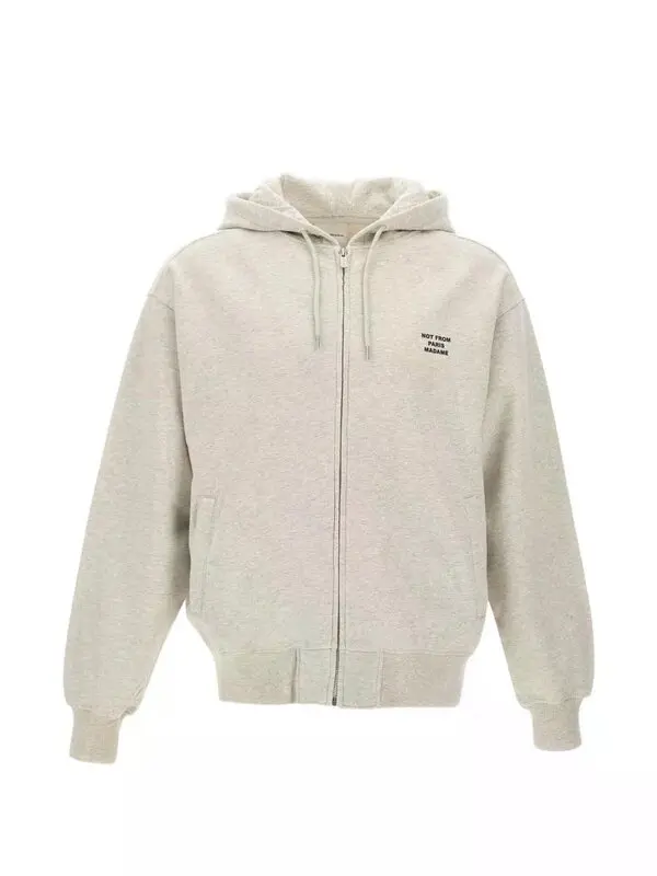Drole De Monsieur Logo-print Zip-up Hoodie - Grey