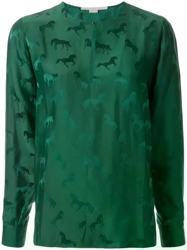 Stella McCartney Horse-jacquard Blouse - Green