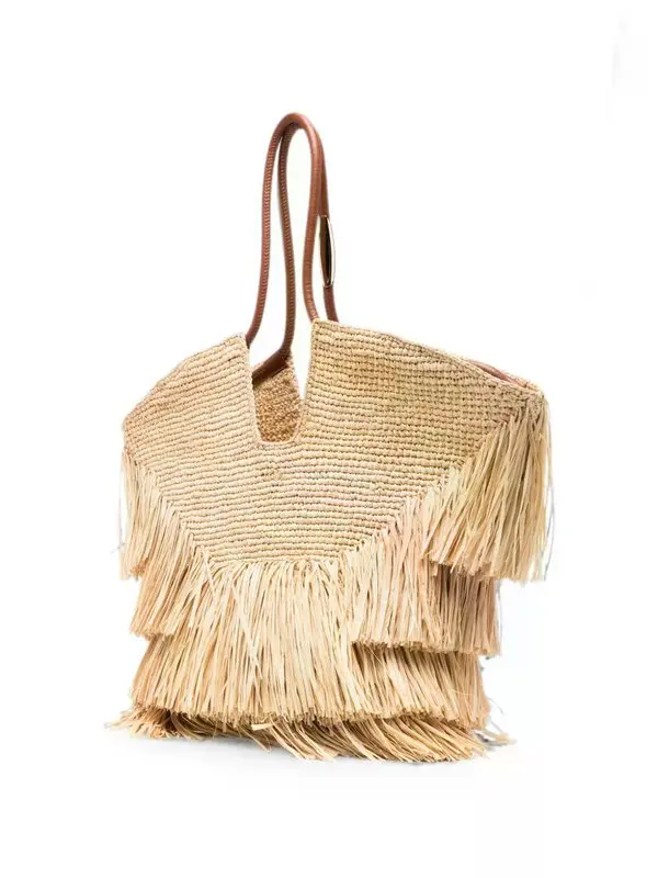 Zimmermann Medium Goldentime Fringe Tote Bag - Neutrals