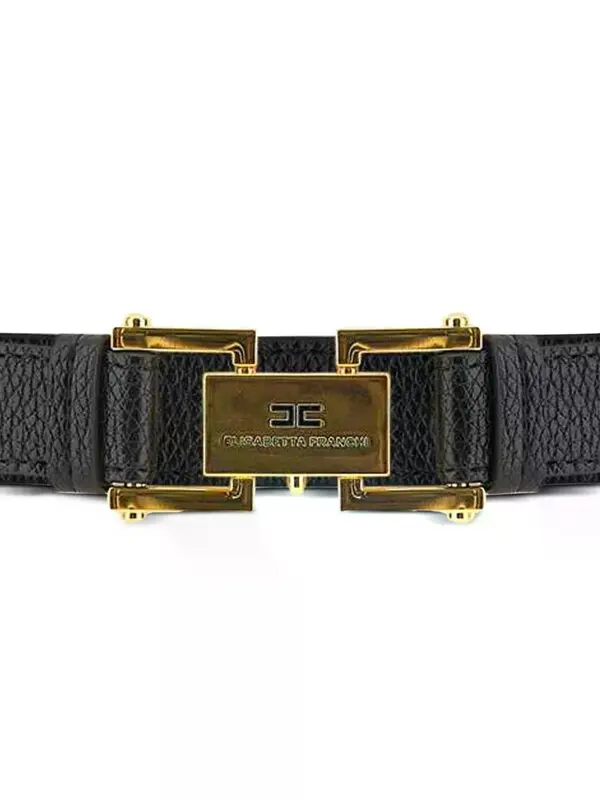 Elisabetta Franchi Logo Buckle Leather Belt