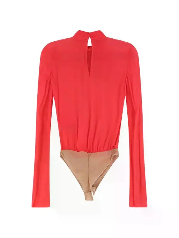 Elisabetta Franchi Gold-tone Hardware Pleated Bodysuit - Red
