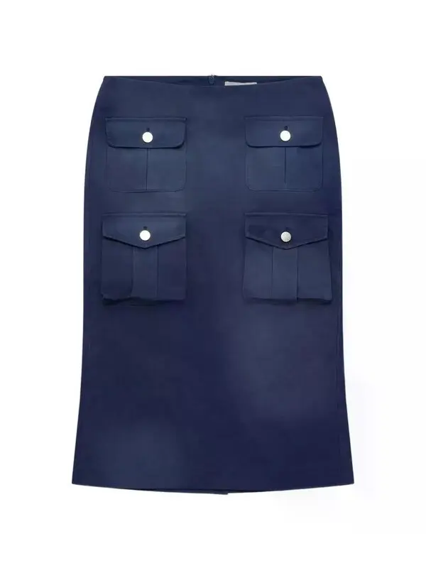 SHUSHU/TONG Cargo-pockets Midi Skirt - Blue