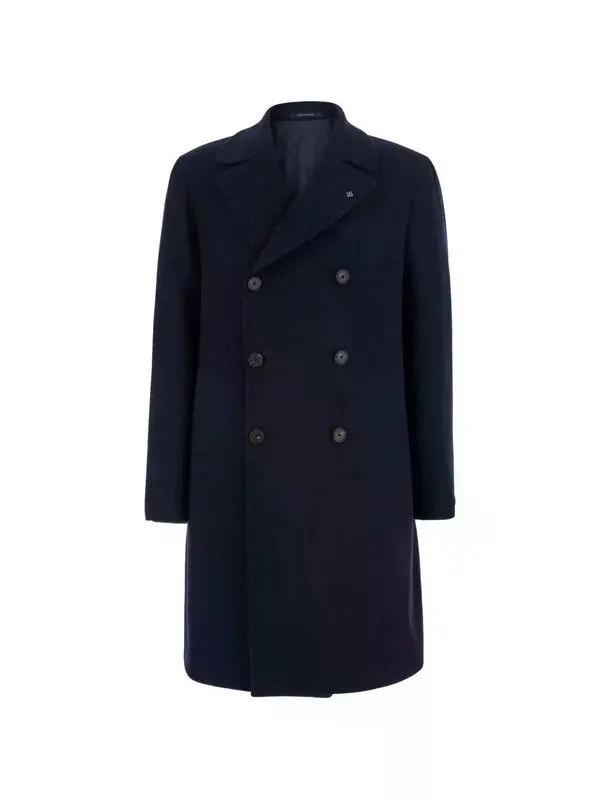 Tagliatore Double-breasted Twill-weave Coat - Blue