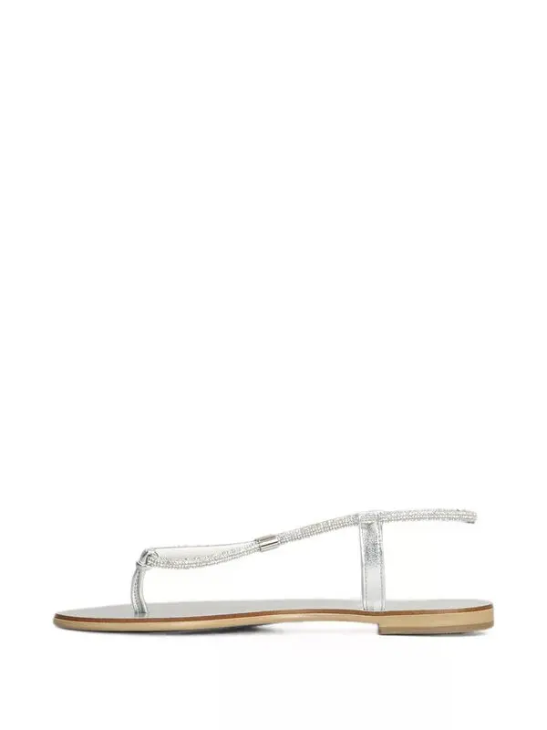 NICOLAS LAINAS Crystal-embellished Metallic Sandals