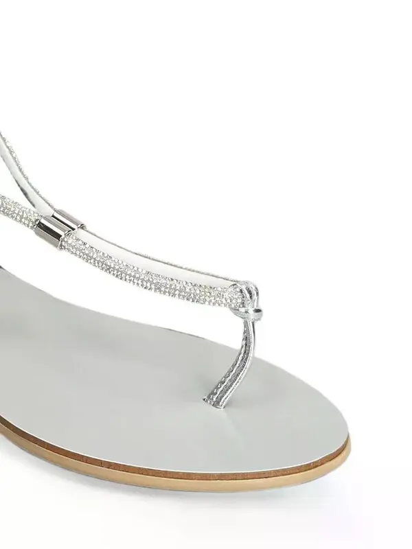 NICOLAS LAINAS Crystal-embellished Metallic Sandals