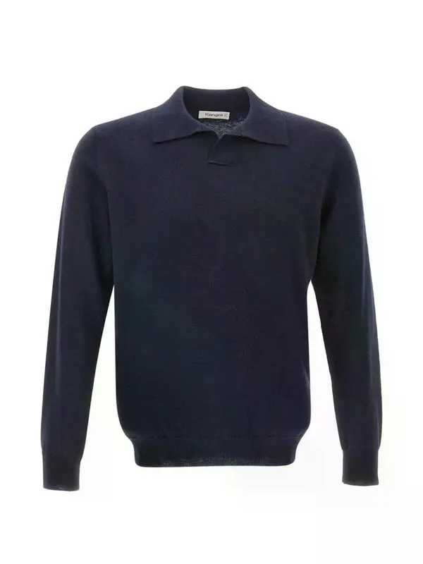 KANGRA Long-sleeve Polo Shirt - Blue