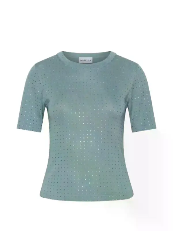 Marella Rhinestone-embellished T-shirt - Blue