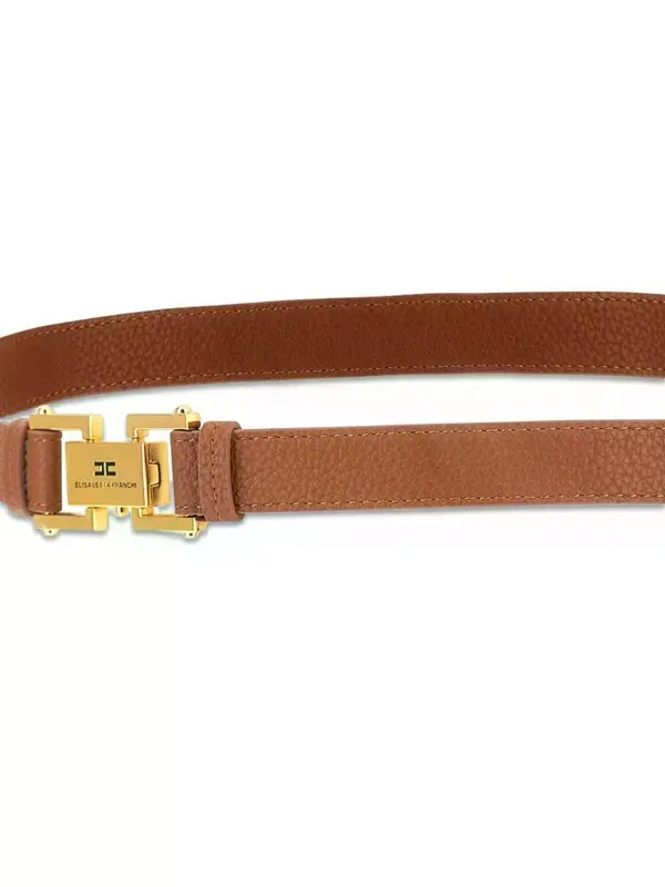 Elisabetta Franchi Logo Plaque Belt - Brown