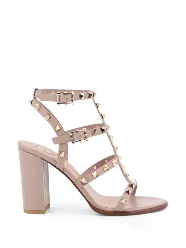 Valentino Garavani Rockstud-embellished Caged-design Heeled Sandals - Neutrals