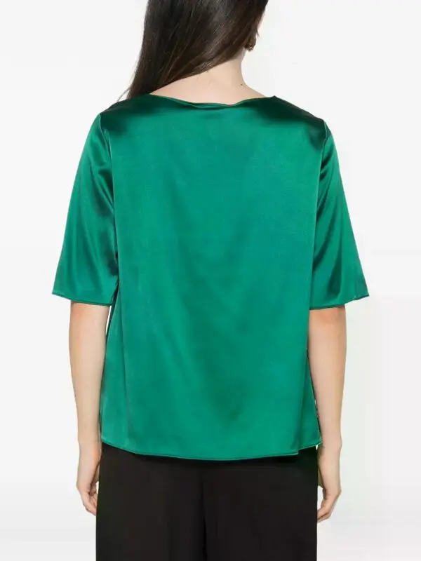 Max Mara Lasti Satin-finish Short-sleeve Blouse - Green