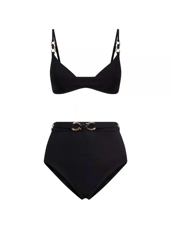 Zimmermann Mahogany Belted Ring-detail Bikini - Black