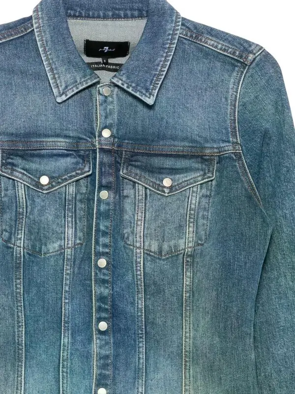 7 For All Mankind Long-sleeve Button-up Mini Dress
