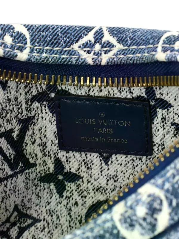 LOUIS VUITTON Monogram Jacquard Denim Loop Hobo Bag - Blue