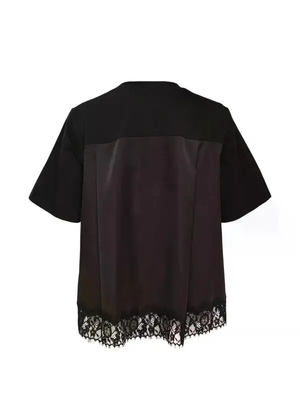 3.1 Phillip Lim Lace-trim T-shirt - Black