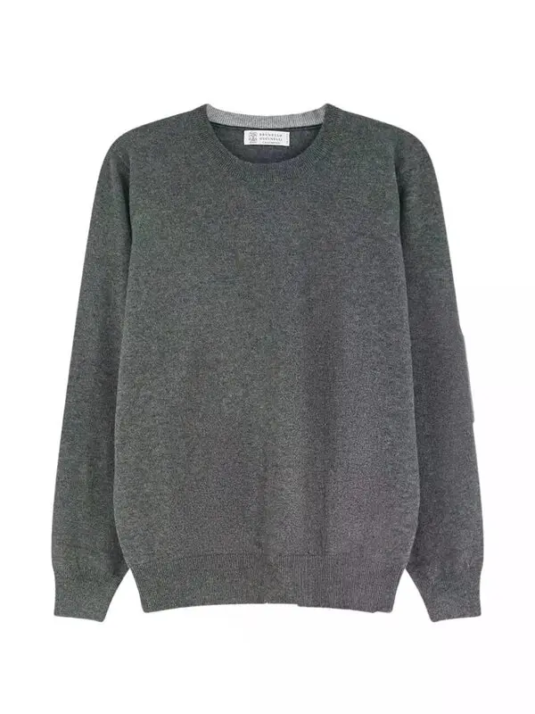 Brunello Cucinelli Crewneck Ribbed-trim Sweater - Grey