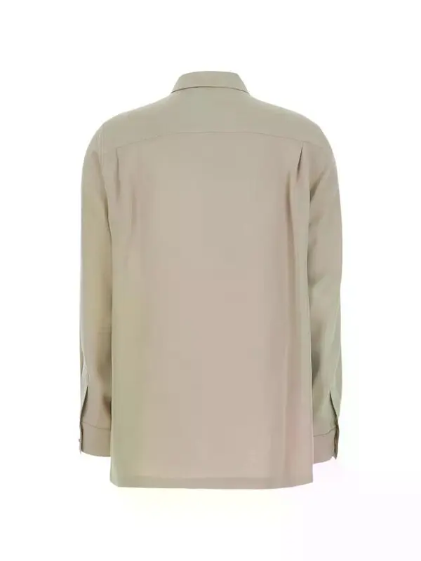 Max Mara Mxmgeranio Logo-embroidered Shirt - Neutrals