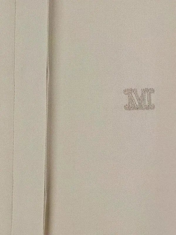 Max Mara Mxmgeranio Logo-embroidered Shirt - Neutrals